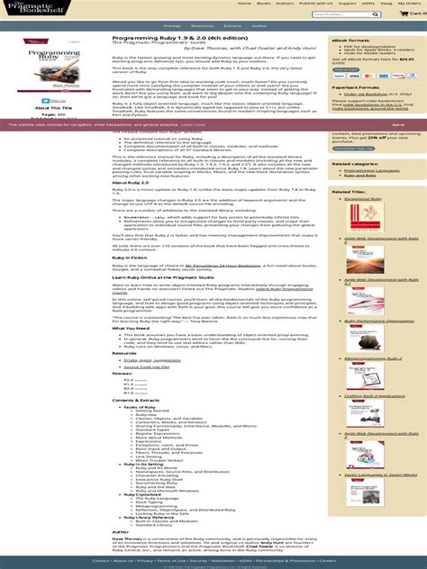 Programming Ruby 1 9 And 2 0 4th Edition The Pragmatic Programmers