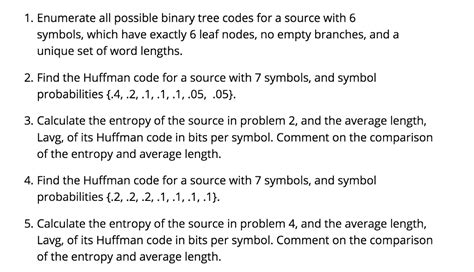 Solved 1 Enumerate All Possible Binary Tree Codes For A