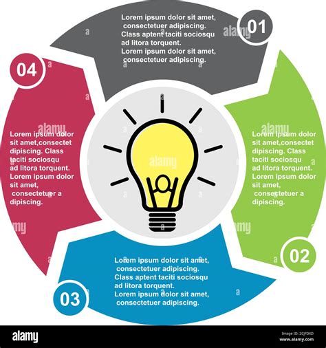 4 Step Vector Element In Four Colors With Labels Infographic Diagram Business Concept Of 4