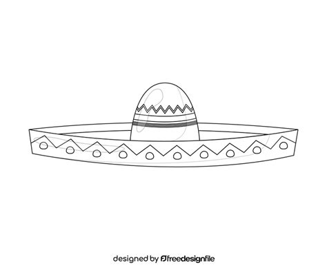 Spanish Sombrero Hat Black And White Clipart Free Download