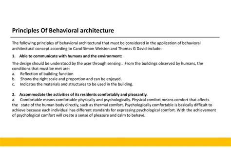 Behavioural Architecture Pdf