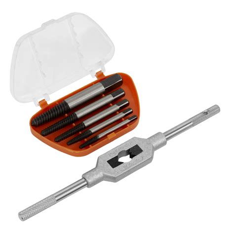 Screw Extractor Set With Wrench 6pc Helix Type Mdtools