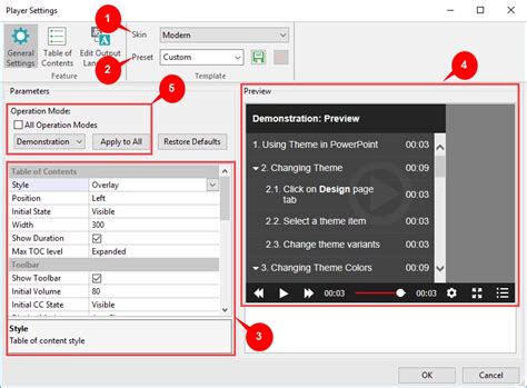 Customizing Html5 Player Skin Activepresenter 7 Html5 Player Settings