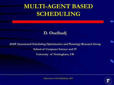 Ppt Multi Agent Based Scheduling Powerpoint Presentation Free