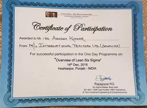 Ashish Kumar Six Sigma Green Belt On Linkedin Leansixsigma Itl