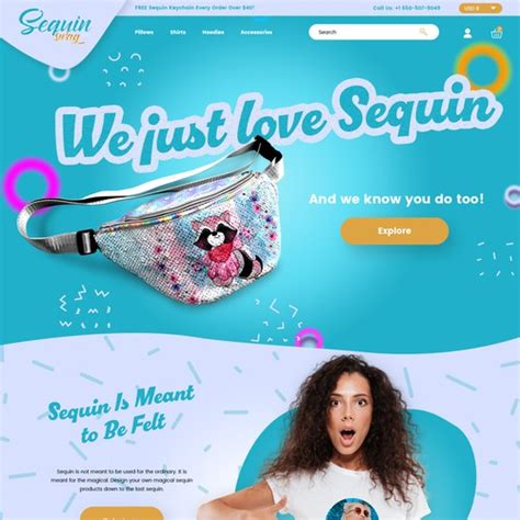 Designs Custom Reversible Sequin Swag ECommerce Store Web Page Design Contest