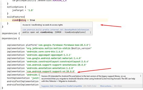 version incompatibility issue ‘com android support support v4 28 0 0