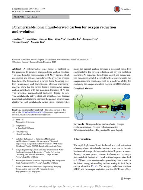 Polymerizable Ionic Liquid Derived Carbon For Oxygen Reduction And