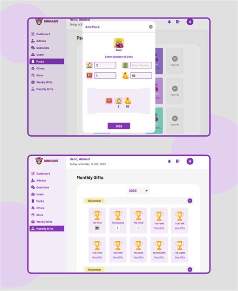 Admin panel for game app | UI Design on Behance