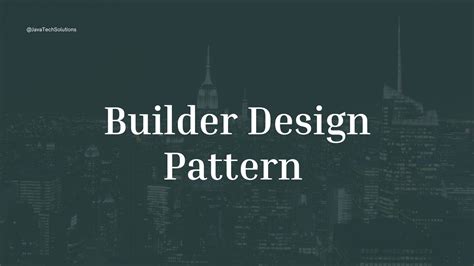 Builder Design Pattern In Java Creational Design Pattern Explained