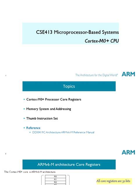 Lec 3 Cortex M0 Cpu Pdf Assembly Language Office Equipment