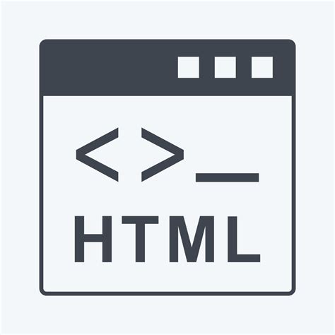 Icon Html Suitable For Programming Symbol Glyph Style Simple Design Editable Design Template