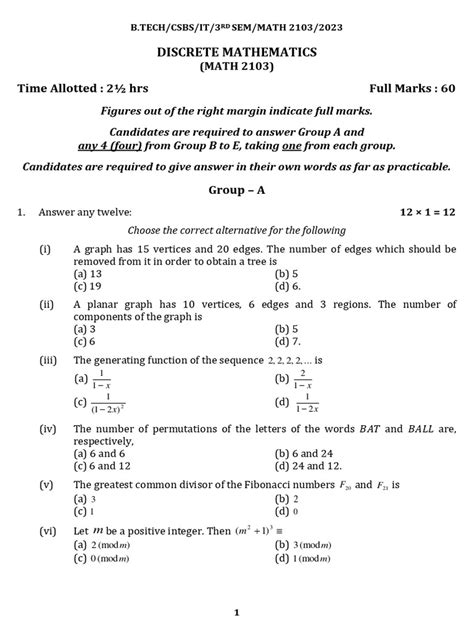 Discrete Mathematics Math 2103 2023 Pdf Theoretical Computer Science Mathematical