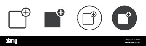 Add New Icon Simple Flat Vector Symbol Outline Collection Set Logo