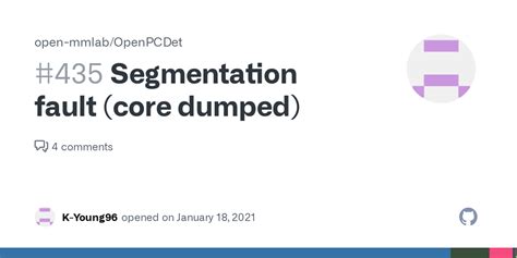 Segmentation Fault Core Dumped · Issue 435 · Open Mmlabopenpcdet · Github