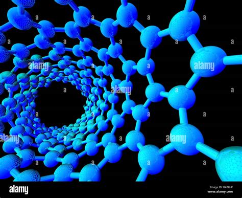 Carbon Nanotube Computer Artwork Showing The Hexagonal Carbon Structure Of A Nano Tube