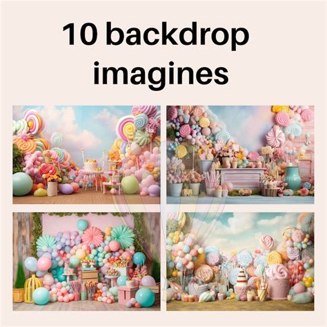 Candy Digital Backdrop Candy Birthday Backdrop Storybook Backdrop Superhero Digital Backdrop
