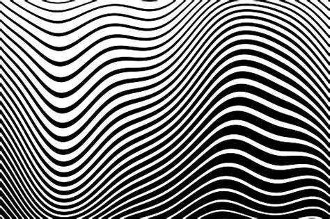 Vetores De Wavy Lines Op Art Pattern 3d Illusion Effect Abstract Black And White Texture E Mais