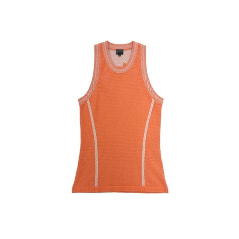 Saul Nash 사울 내쉬 Organic Cotton Knit Mesh Sleeveless Tank Top Orange