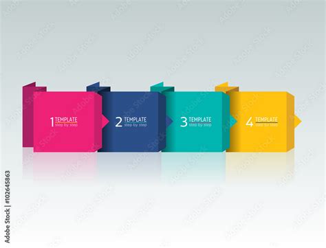Four Step Chart Template Scheme Tab Infographic Step By Step Graphic Stock Vector Adobe Stock