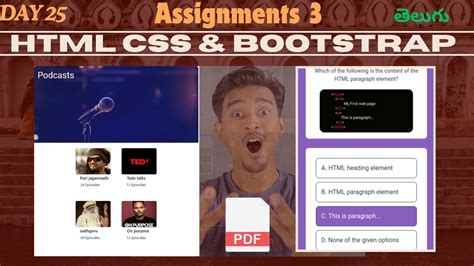 Day 25 Assignment 3 Html Css And Bootstrap Telugu Nxtwave Youtube