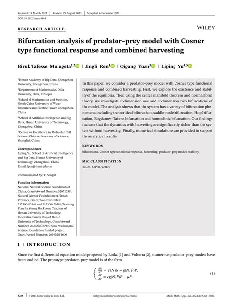Bifurcation Analysis Of Predator Prey Model With Cosner Type Functional Response And Combined