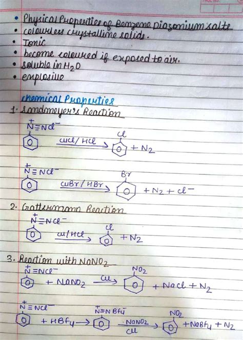 Class 12 Chemistry Chapter 13 Amines Notes Handwritten Notes