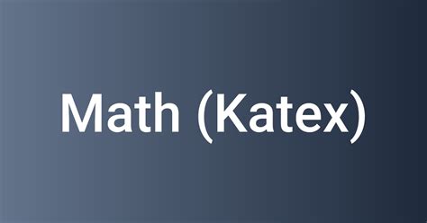 Math Katex Scipress