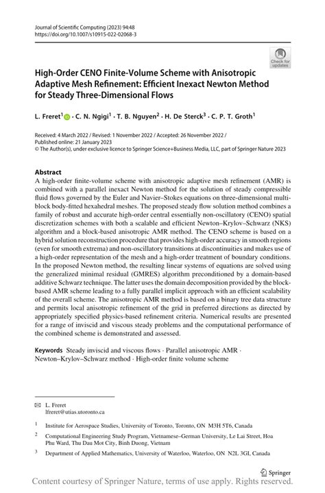 High Order Ceno Finite Volume Scheme With Anisotropic Adaptive Mesh