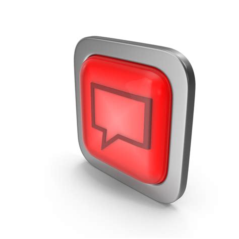 Red Square Speech Bubble Button Icon 3d Object 2395618685 Shutterstock