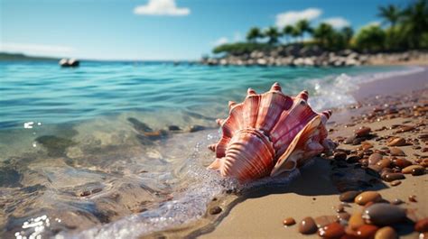 Premium Ai Image Conch On Beach