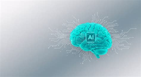 Glowing Digital Brain With Particles Artificial Intelligence Concept For Neuroscience Machine