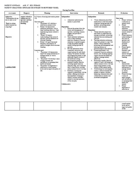 Patients Initials Age 37 Sex Female Patients Diagnosis Epistaxis