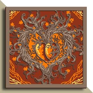 Heart Tree Of Life Multilayer SVG Heart Cut File D Layer Plywood Cutting Paper Cutting SVG