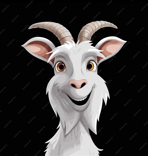 Premium Vector A White Goat Cartoon Character Vector Illustration