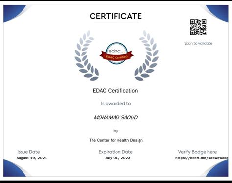 Finally Got The Edac Certification Mohamad Saoud 18 Comments
