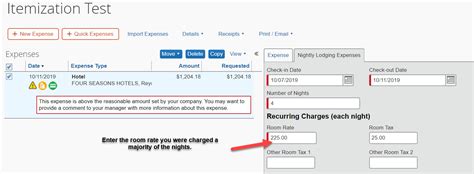 Solved Re Hotel Expense Itemization With Different Daily Sap
