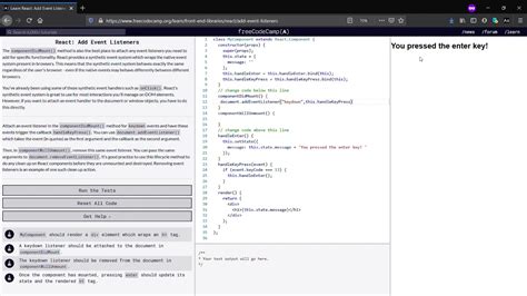 React Add Event Listeners FreeCodeCamp Org Day YouTube