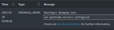 dnsmasq core no upstream servers configured but they re configured