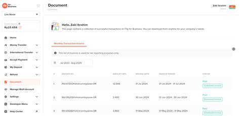 Document Dashboard Page