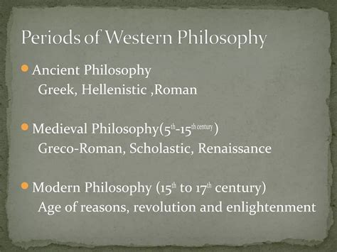 History Of Western Modern Philosophy Ppt