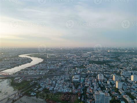 Panoramic View Of Saigon Vietnam From Above At Ho Chi Minh Citys