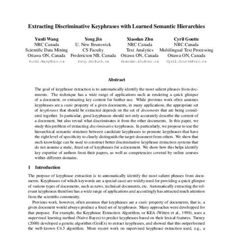 Extracting Discriminative Keyphrases With Learned Semantic Hierarchies Acl Anthology