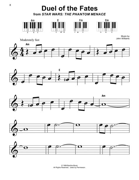 Duel Of The Fates From Star Wars The Phantom Menace Easy Piano