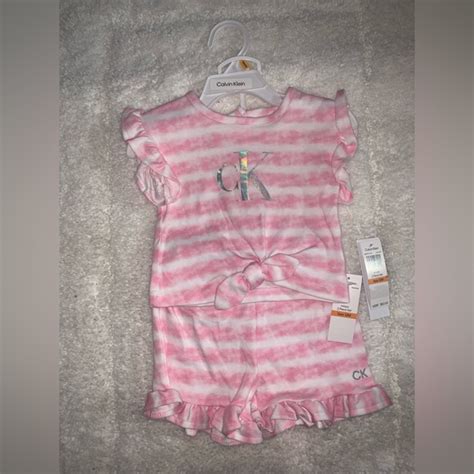 Calvin Klein | Matching Sets | Calvin Klein Baby Pink And White Shorts ...