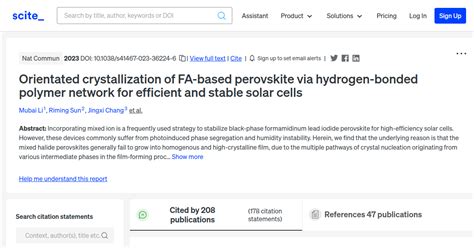Orientated Crystallization Of Fa Based Perovskite Via Hydrogen Bonded