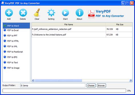 User Manual Of VeryPDF PDF To Any Converter