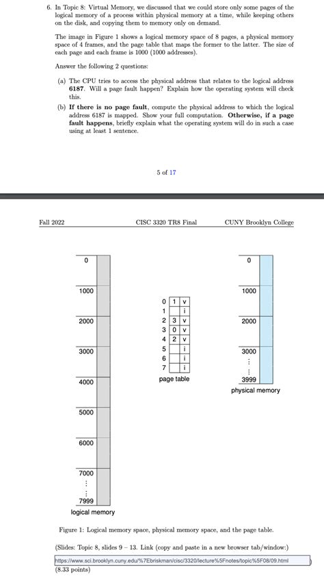 Solved In Topic Virtual Memory We Discussed That We Chegg