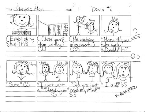 Storyboard Movie Dianas Psychic Mom EETT Making Movies