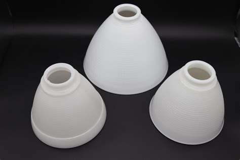White Milk Glass Lamp Shade Vintage Waffle Pattern White Glass Lamp